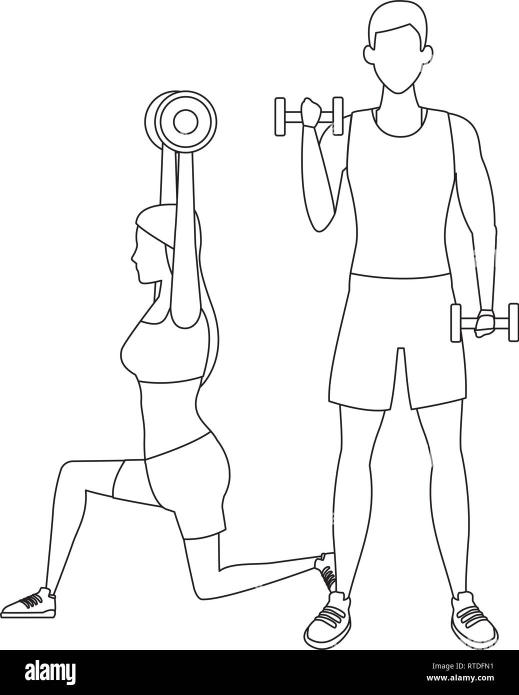 couple working out Stock Vector Image & Art - Alamy