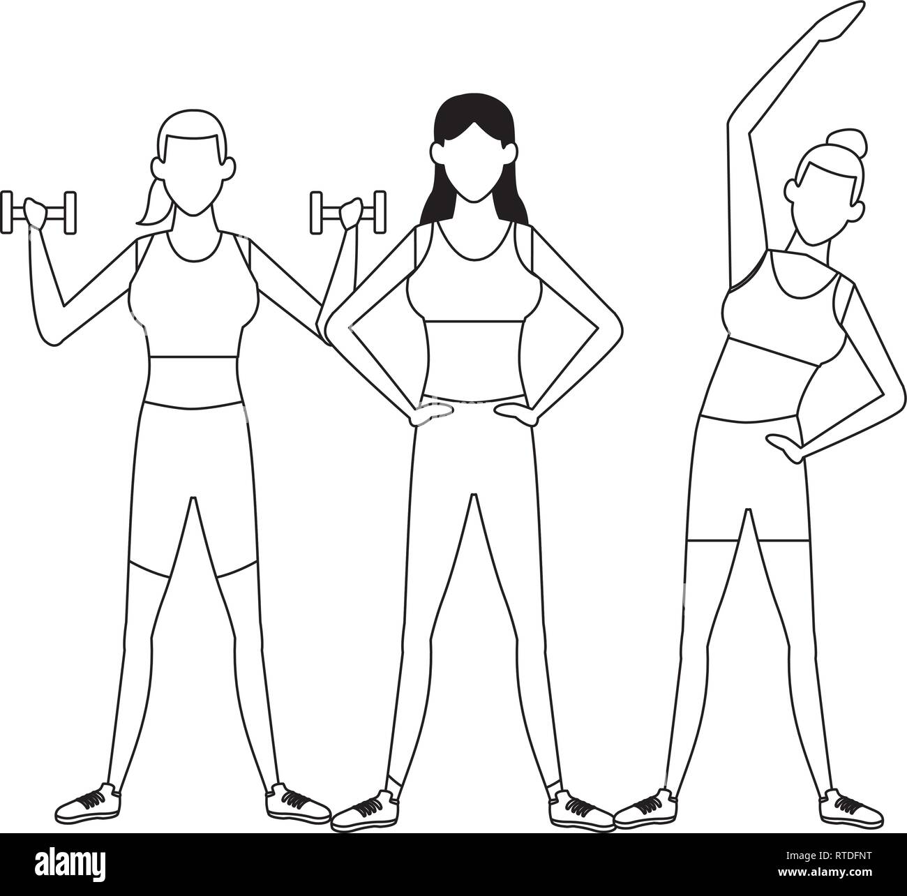 Happy women out together Stock Vector Images - Alamy