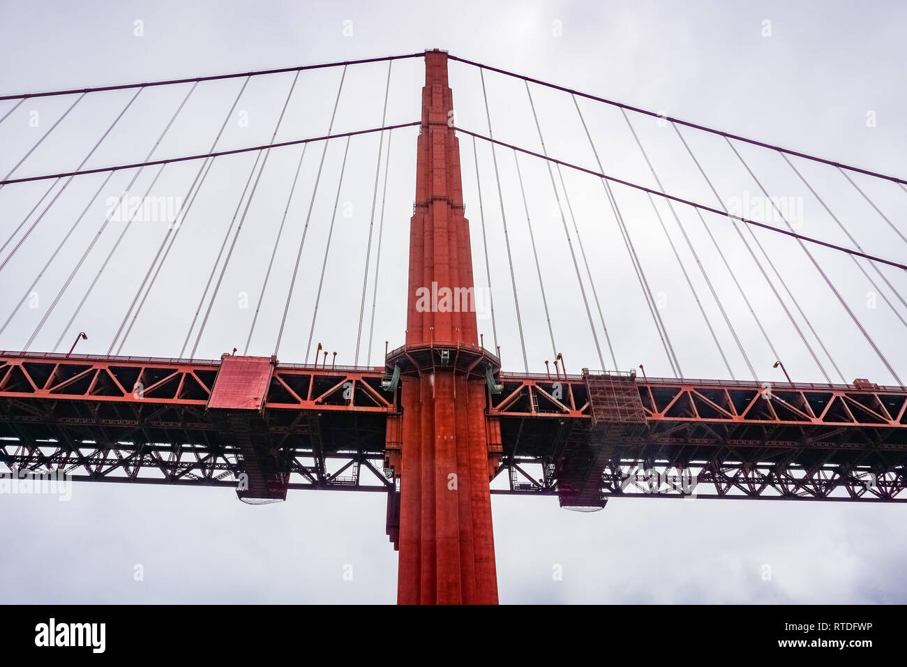 Golden Gate Bridge as seen from below, San Francisco, California Stock ...