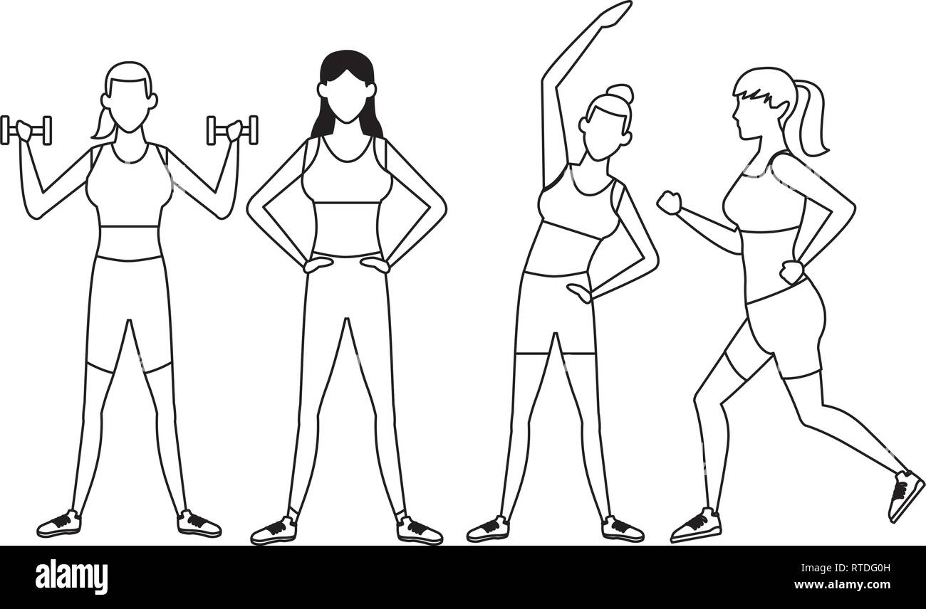 women working out Stock Vector Image & Art - Alamy