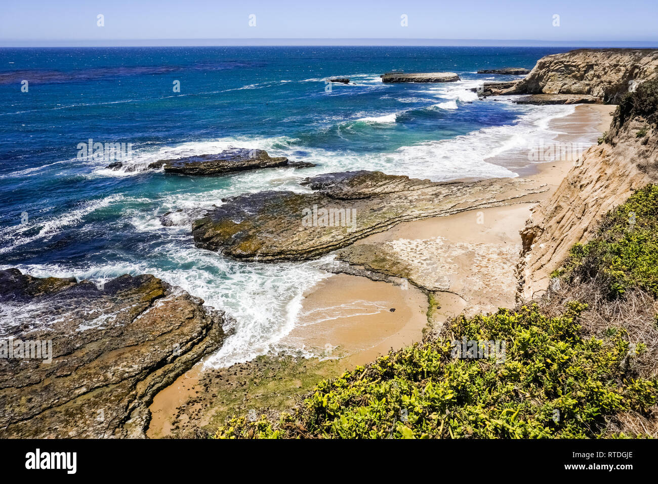 Beaches and cliffs on the Pacific Coast, California Stock Photo - Alamy