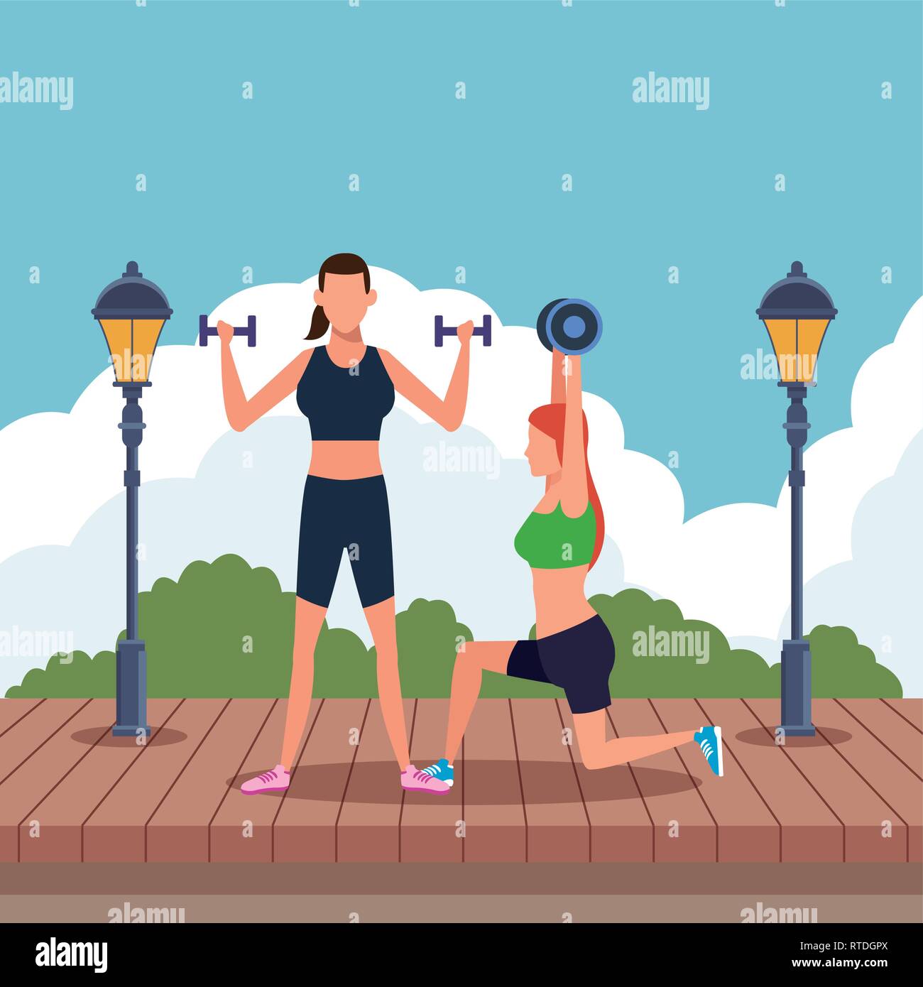 women working out Stock Vector Image & Art - Alamy