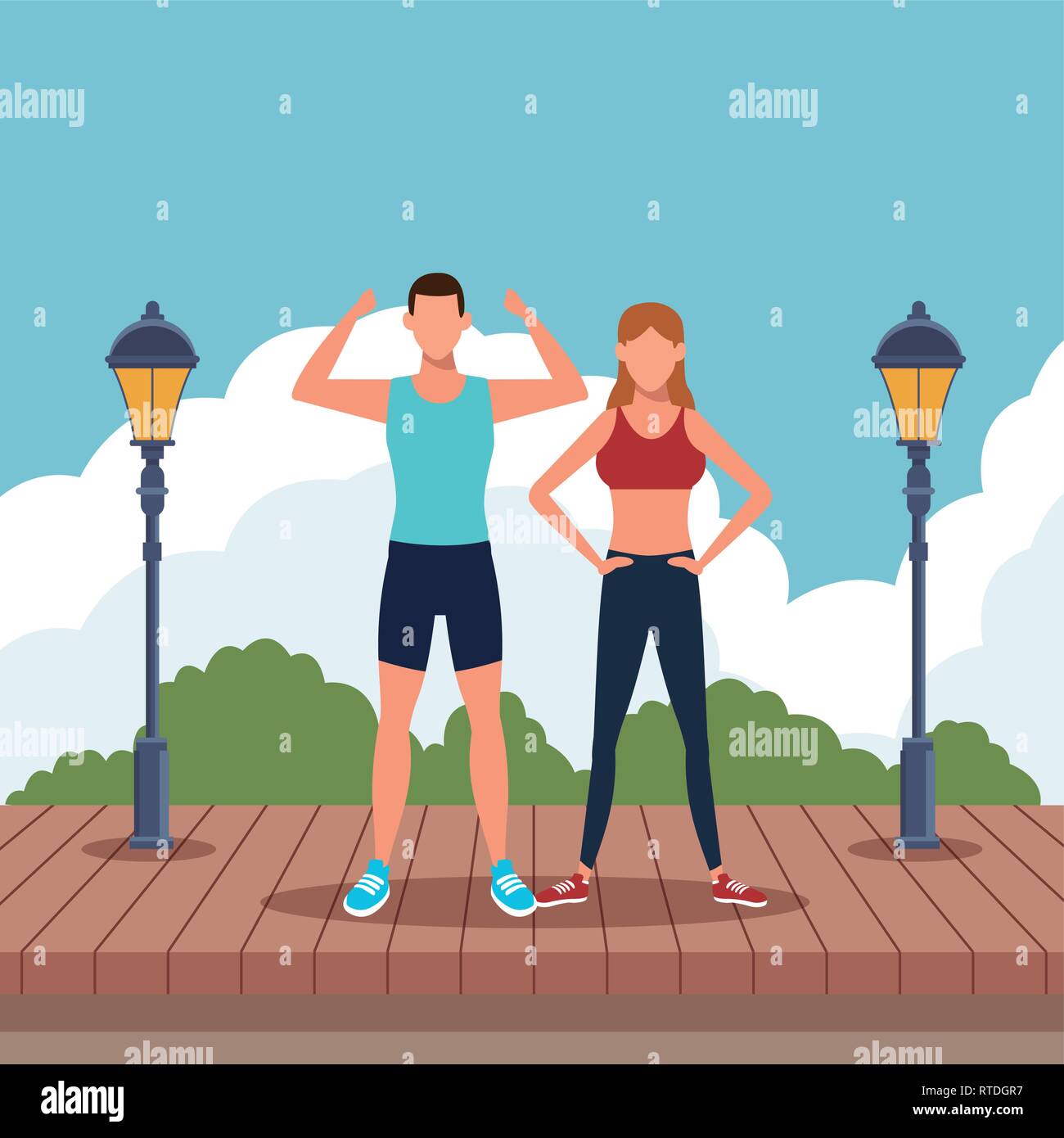couple working out Stock Vector Image & Art - Alamy