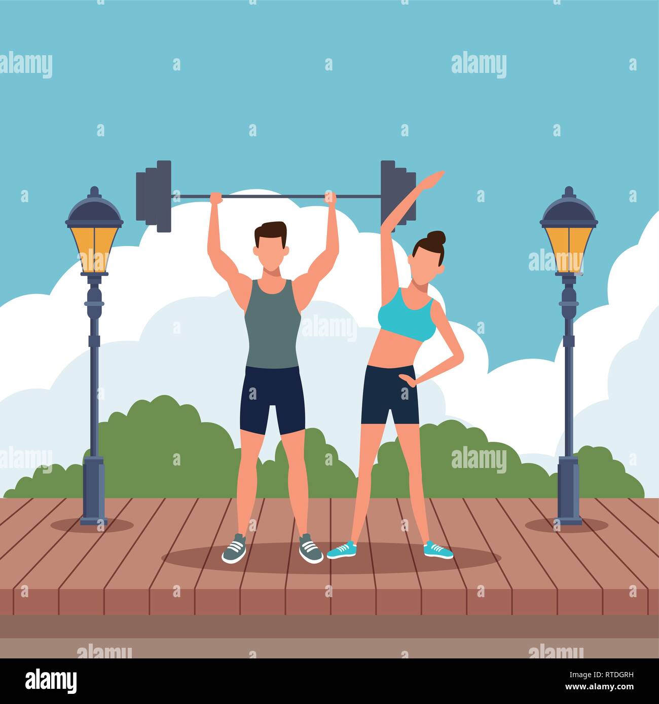 couple working out Stock Vector Image & Art - Alamy