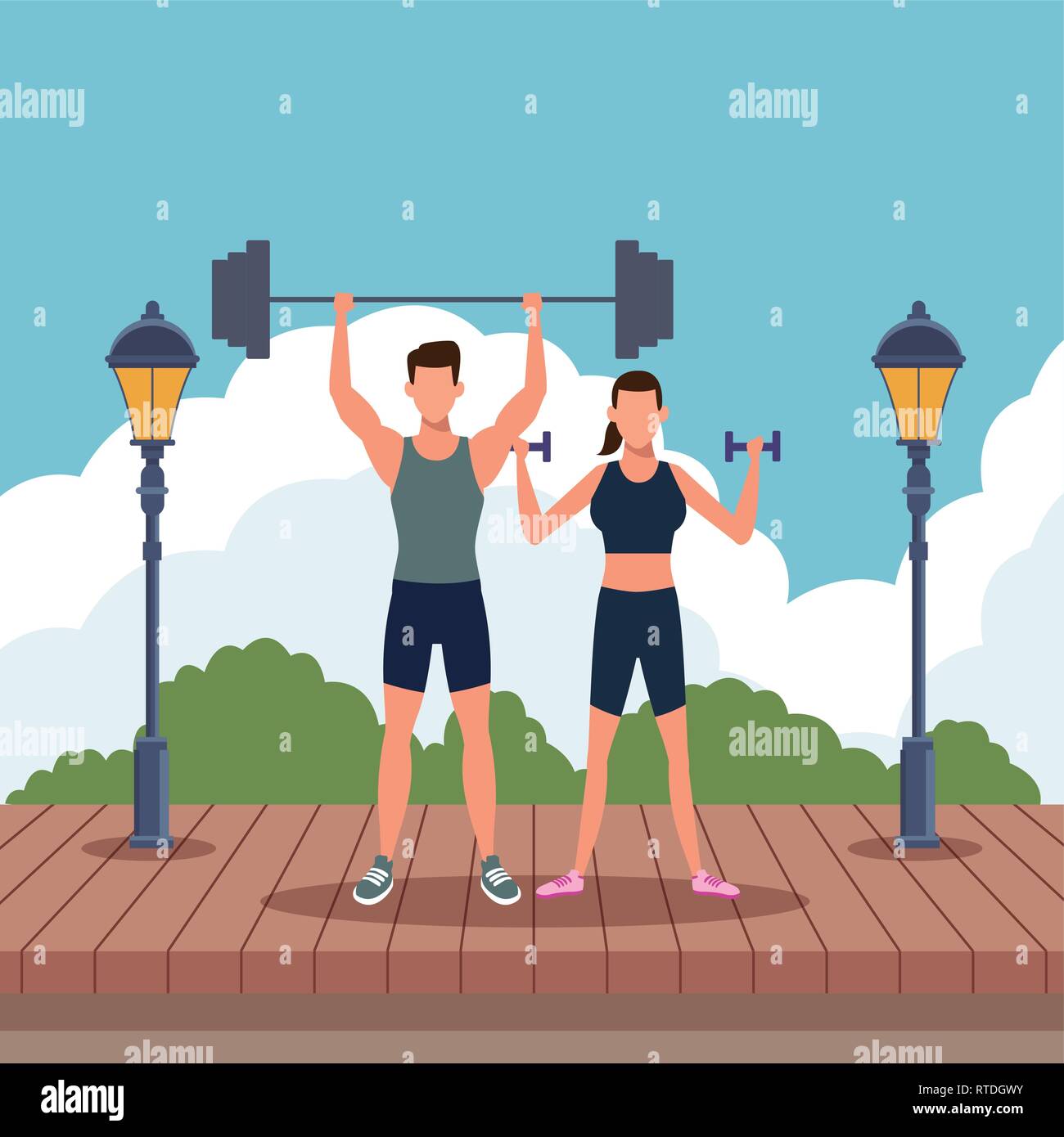 Cartoon People Working Out