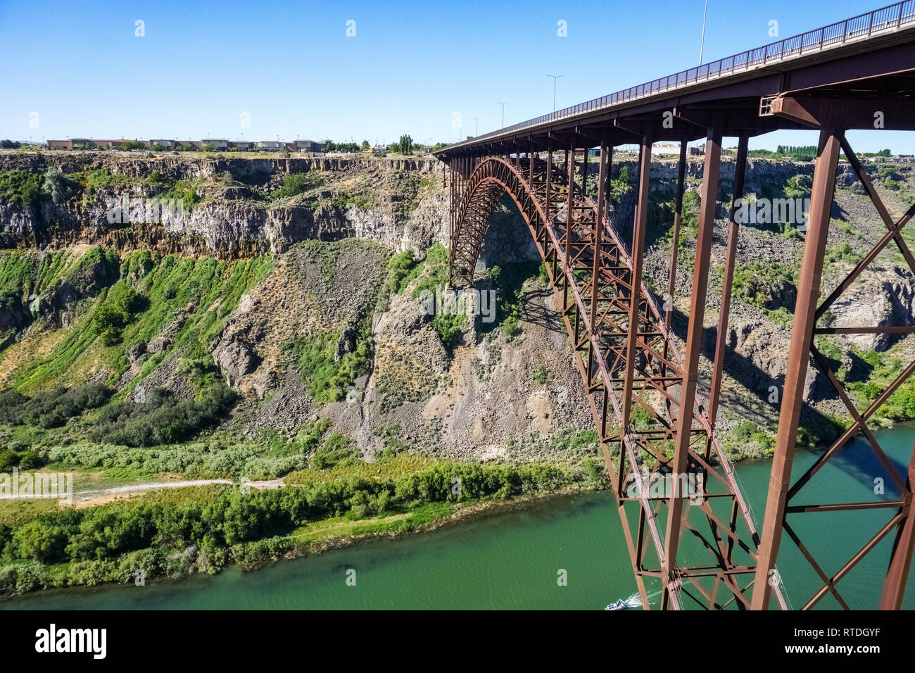 Perrine Bridge over Snake River, in the morning, Idaho Stock Photo - Alamy