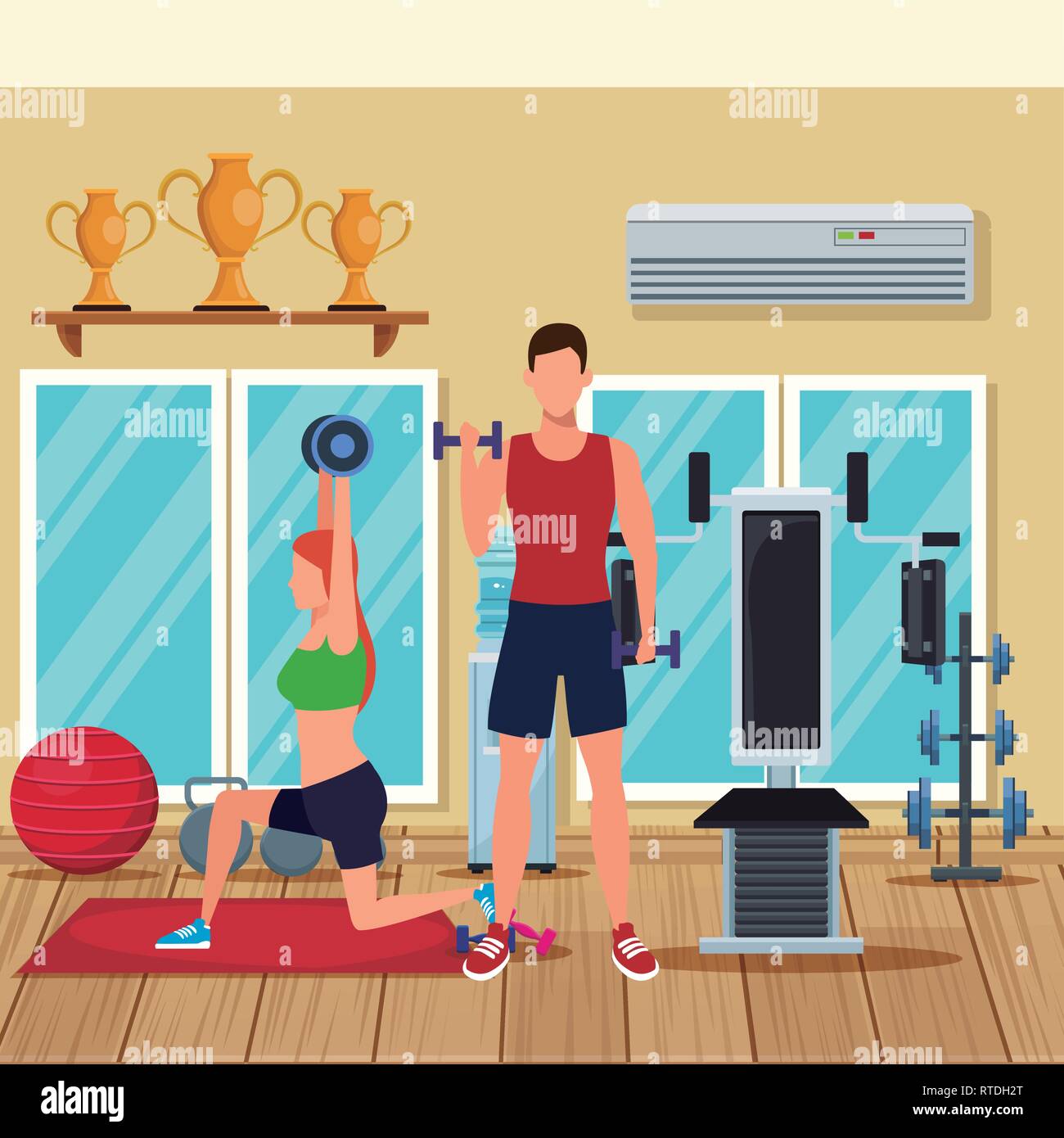 couple working out Stock Vector Image & Art - Alamy