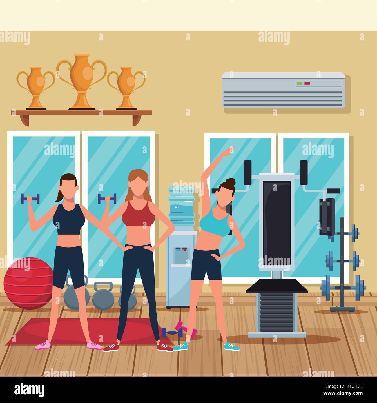 Women outdoors exercising Stock Vector Images - Alamy