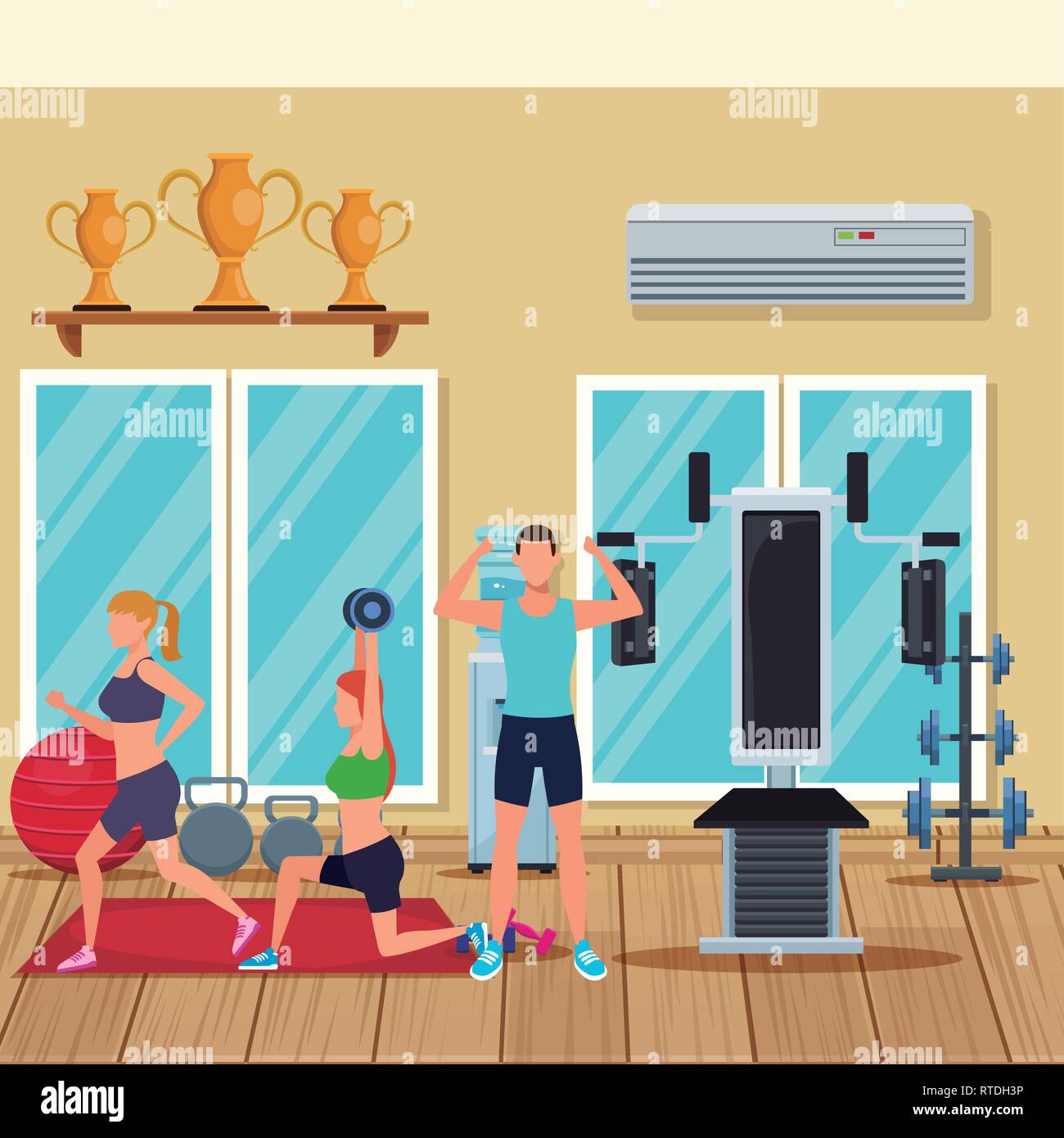 group of people working out Stock Vector Image & Art - Alamy