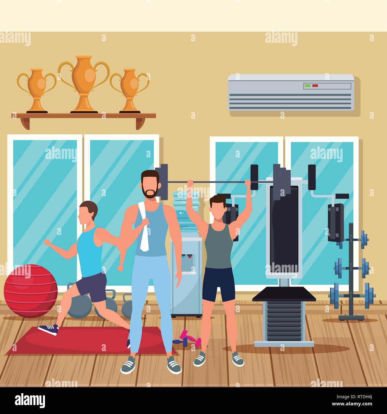 Men working out Stock Vector Images - Alamy