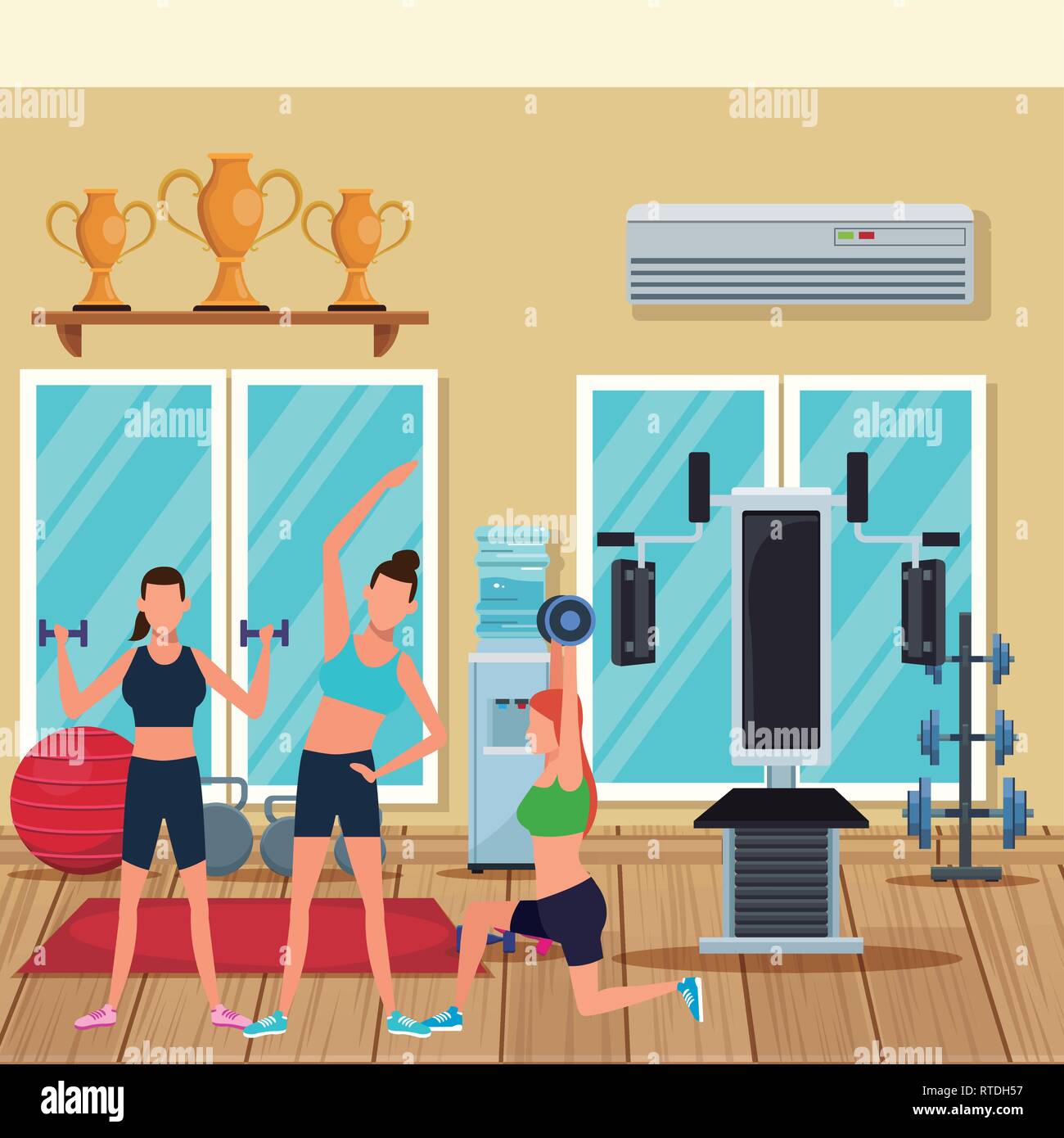 women working out Stock Vector Image & Art - Alamy