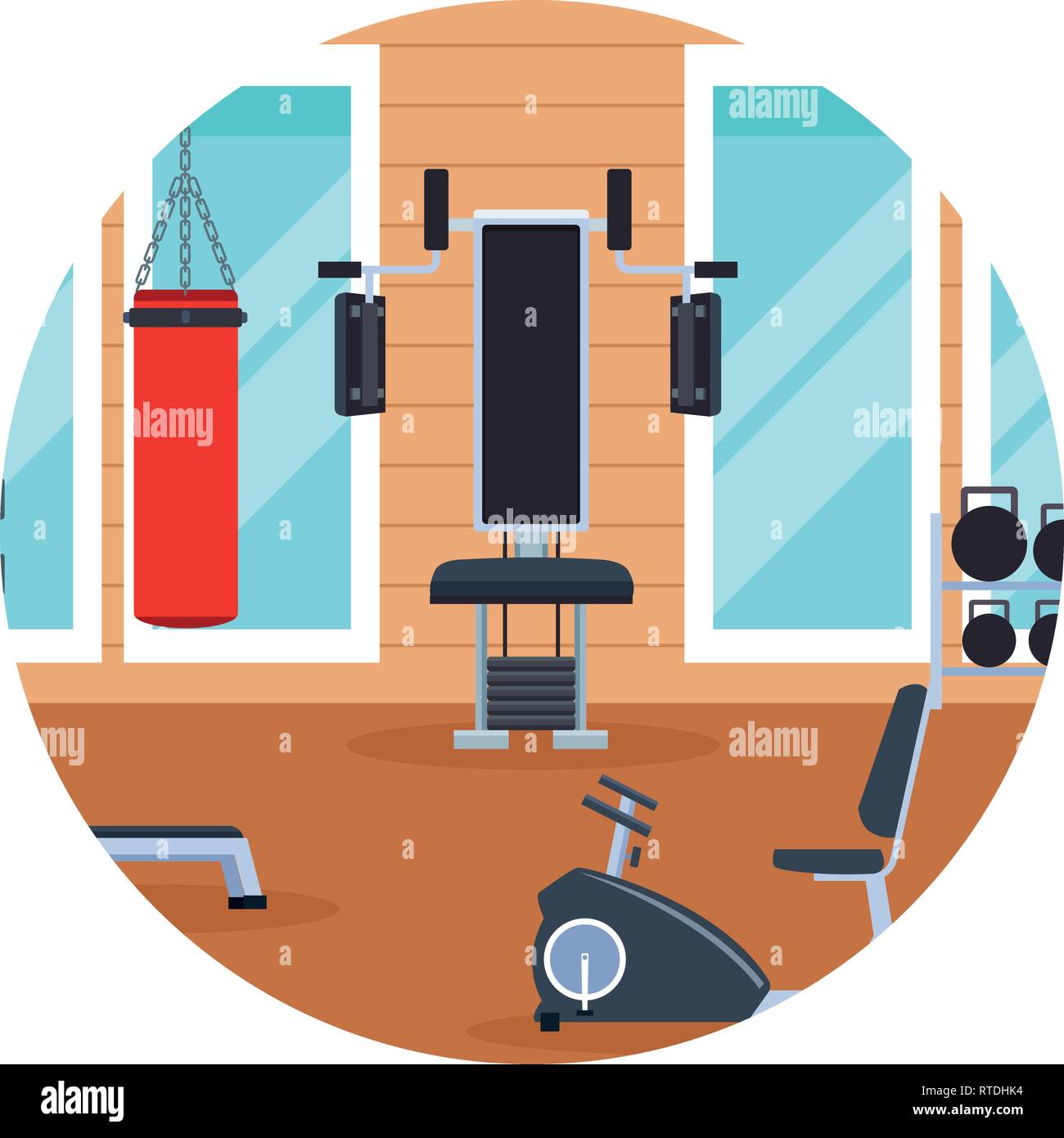 gym landscape round icon Stock Vector Image & Art - Alamy