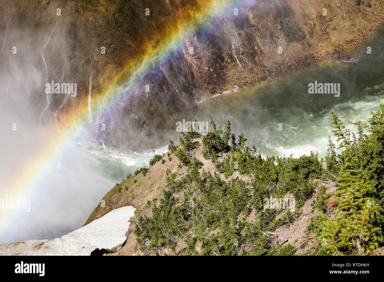 Rainbow in the Grand Canyon of Yellowstone, Yellowstone National Park ...