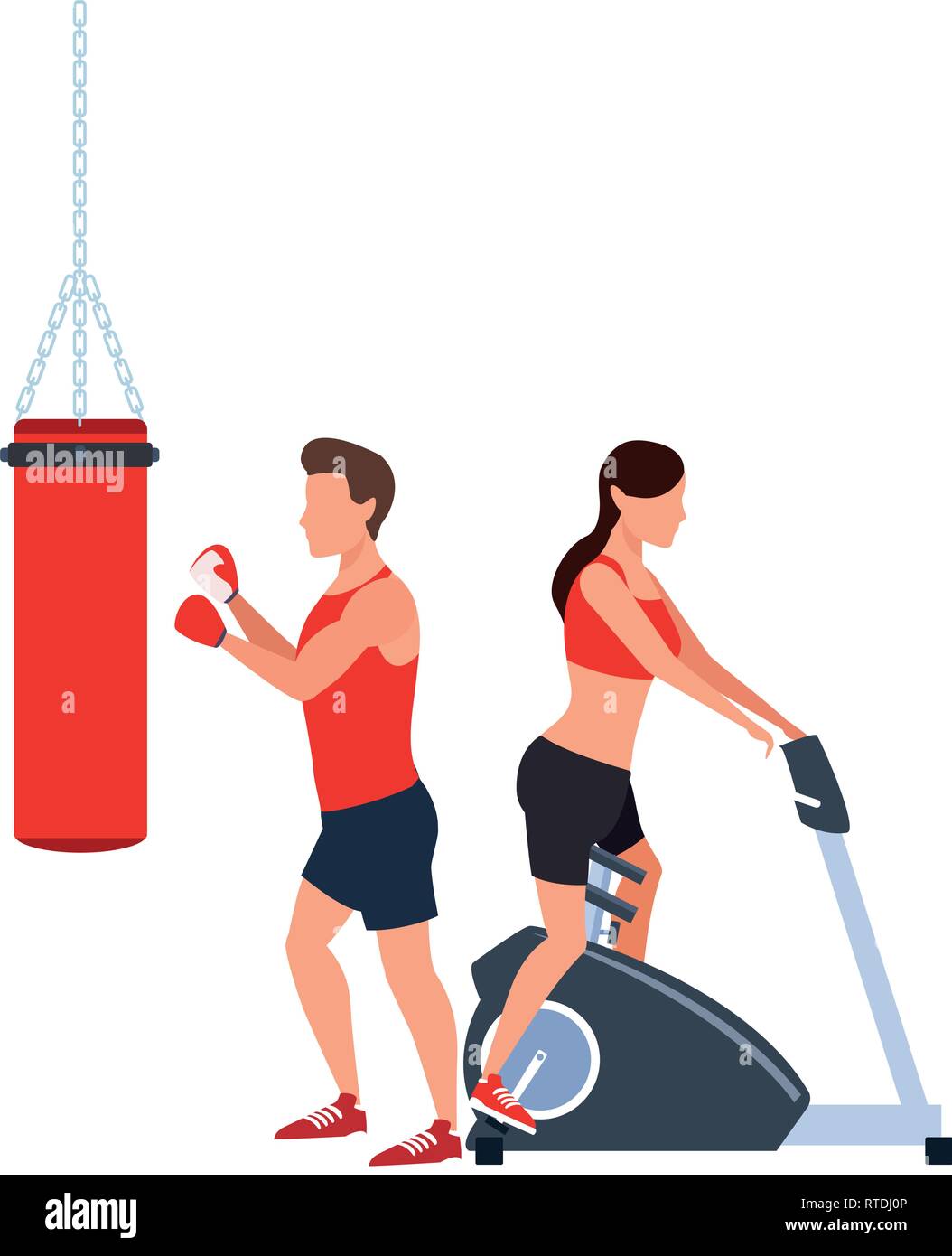 Couple boxing Stock Vector Images - Alamy