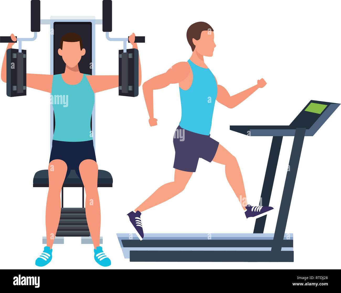men working out in the gym Stock Vector Image & Art - Alamy