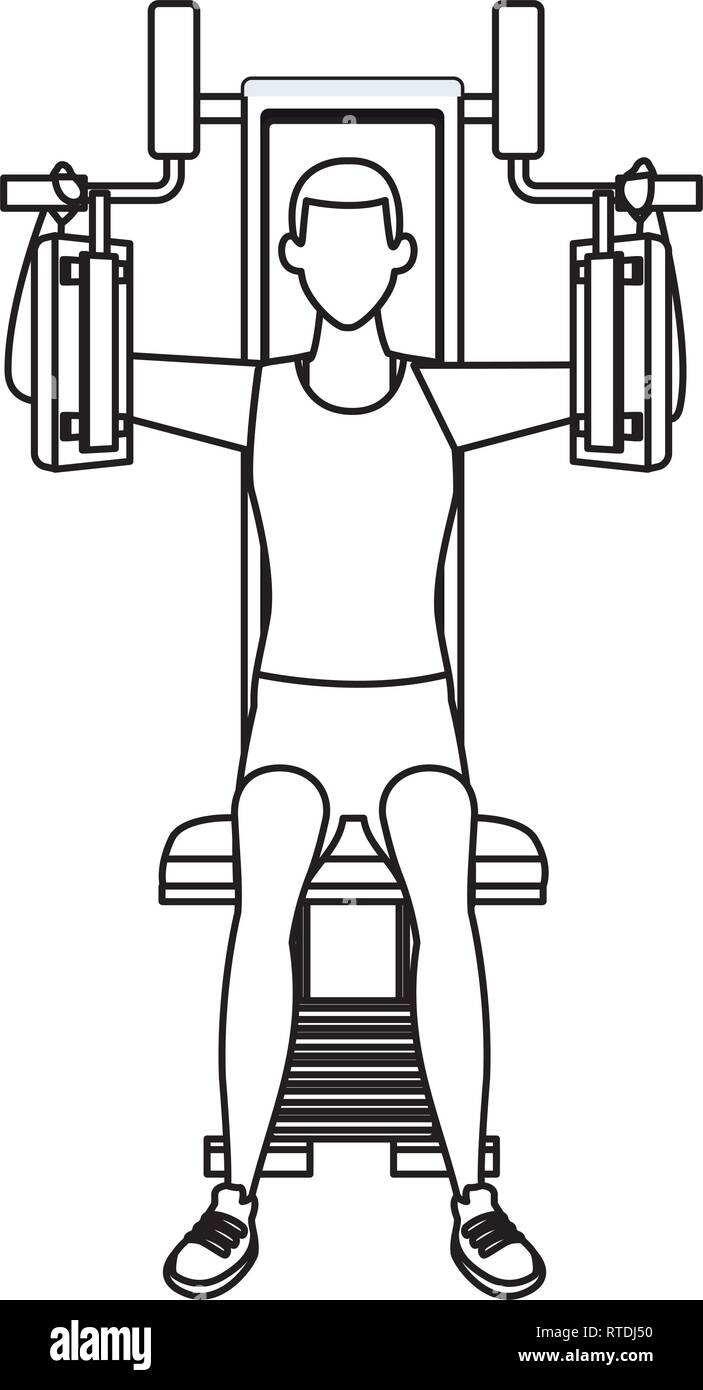 Man workout pectoral gym Stock Vector Images - Alamy