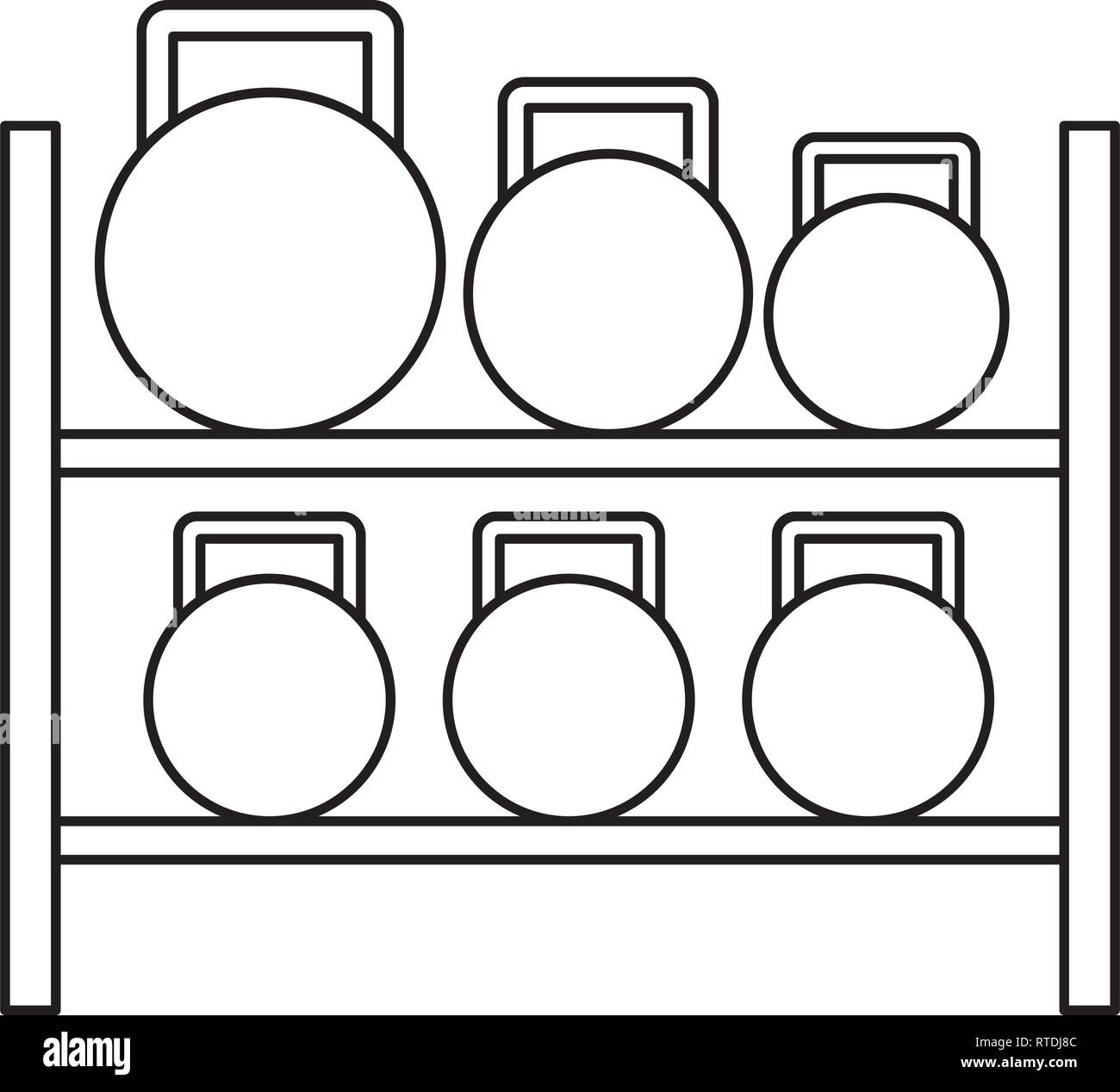 weights on rack Stock Vector Image & Art - Alamy