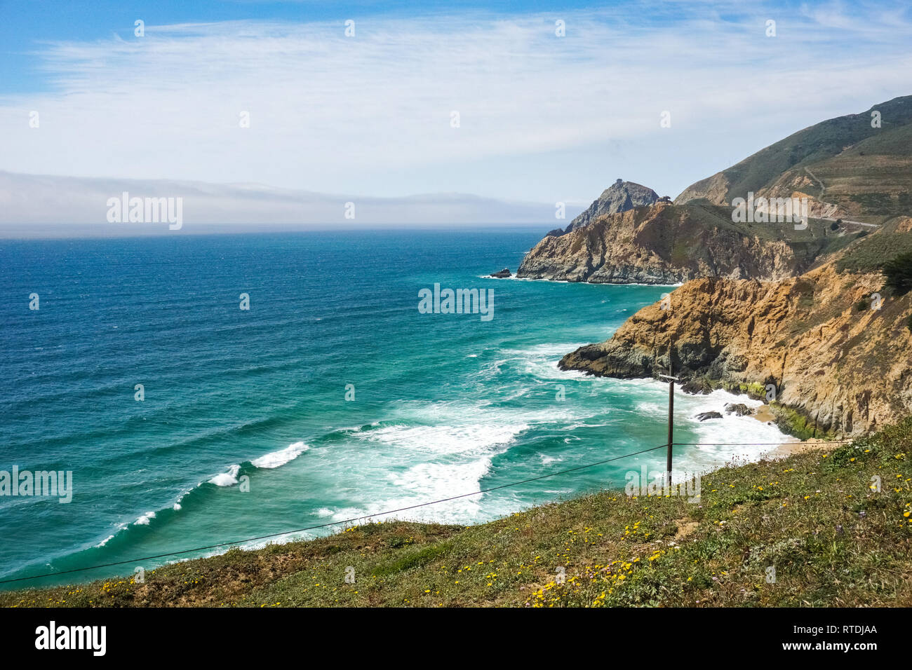 Beach on the Pacific coastline, California Stock Photo - Alamy