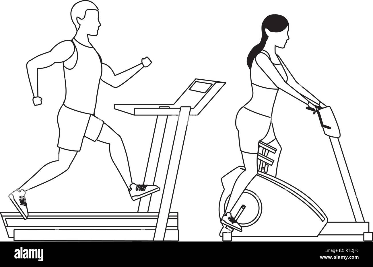 couple working out in the gym Stock Vector Image & Art - Alamy