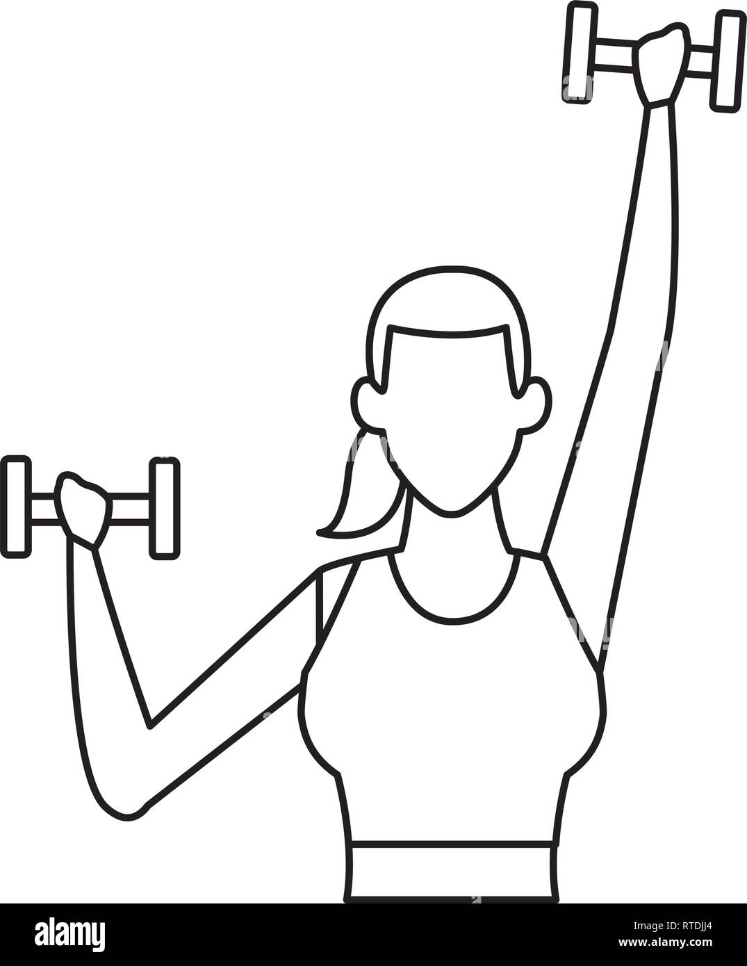 Athletic black woman stretching Stock Vector Images - Alamy