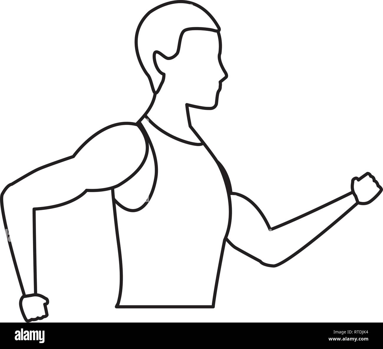 Portrait happy man training Stock Vector Images - Alamy