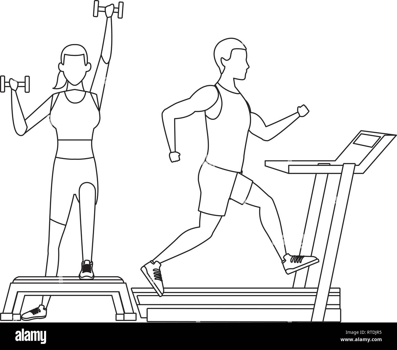 Fit couple in sportswear Stock Vector Images - Alamy