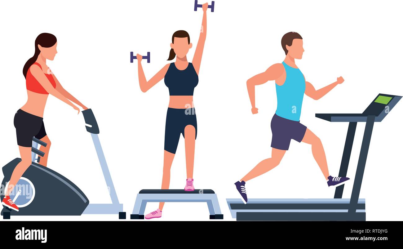 Cartoon People Working Out