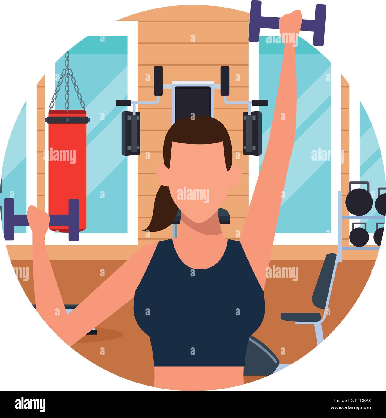 woman in the gym Stock Vector Image & Art - Alamy