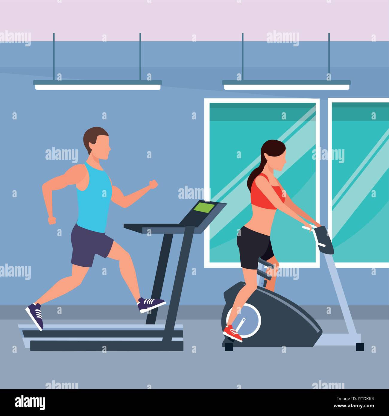 Fit couple in sportswear Stock Vector Images - Alamy