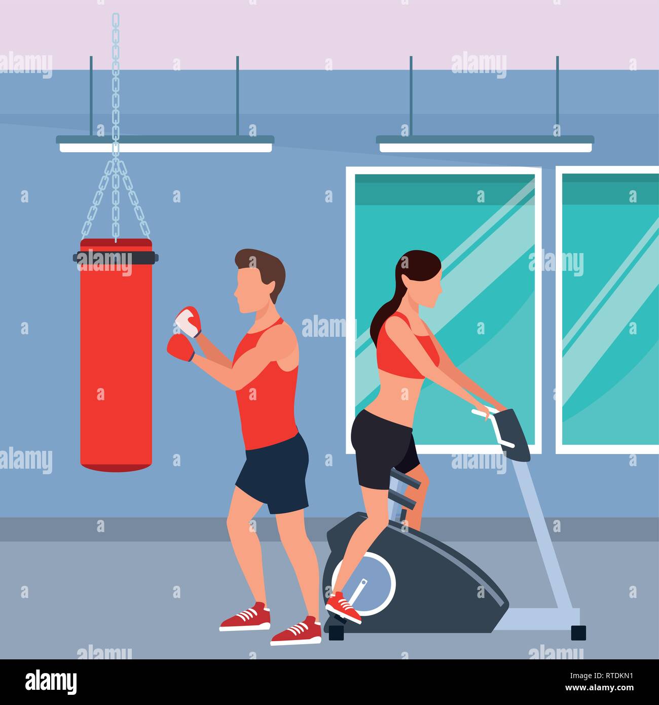 Fit couple in sportswear Stock Vector Images - Alamy