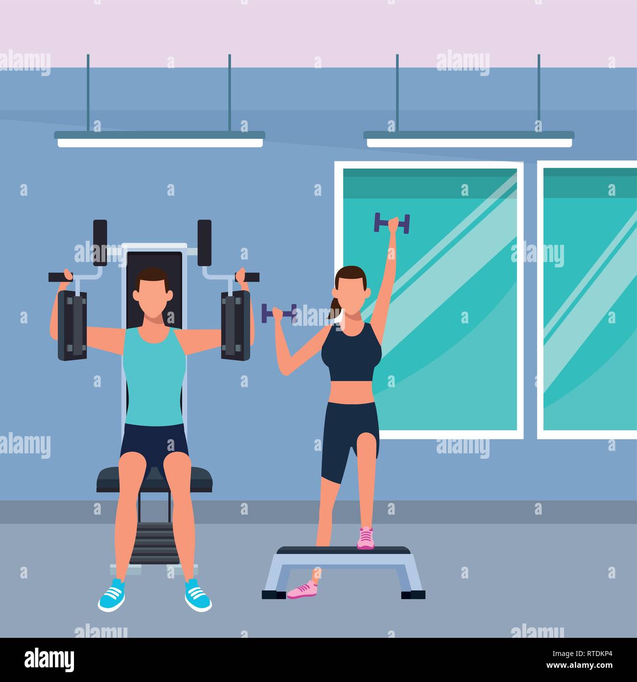 Fit couple in sportswear Stock Vector Images - Alamy