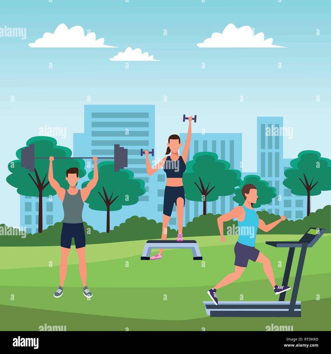 group of people working out Stock Vector Image & Art - Alamy