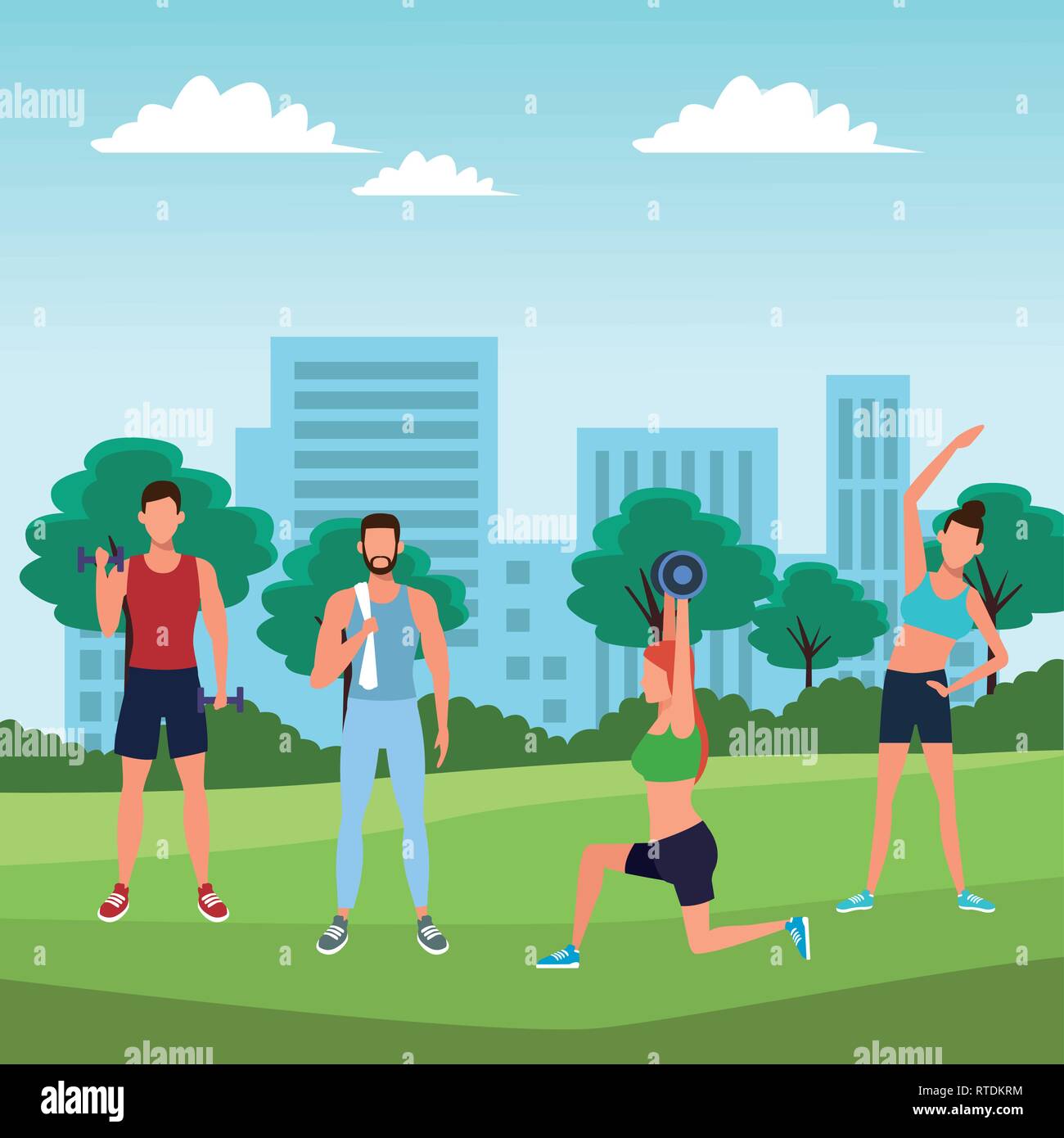 group of people working out Stock Vector Image & Art - Alamy