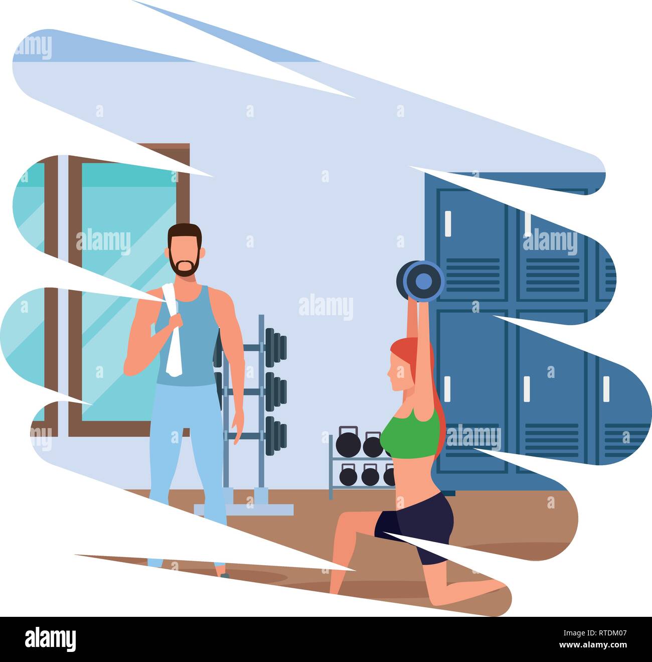 group of people working out in the gym Stock Vector Image & Art - Alamy