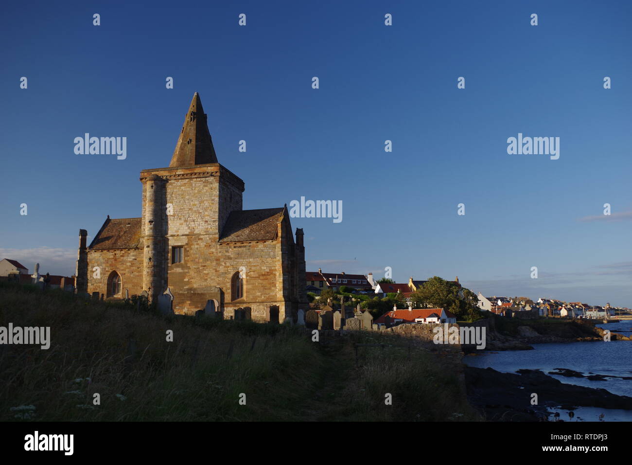 St Monans Parish Church "Auld Kirk" in the Golden Light of a Fine ...