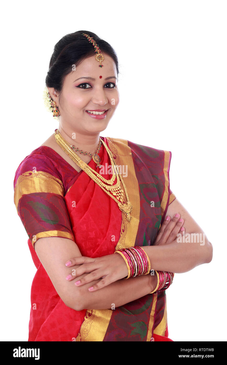 Happy young traditional woman Stock Photo - Alamy