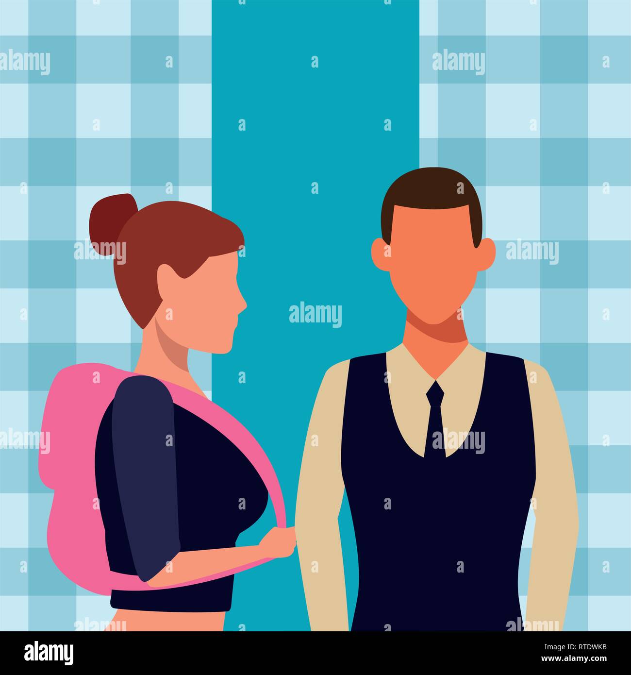 Couple hug back Stock Vector Images - Alamy