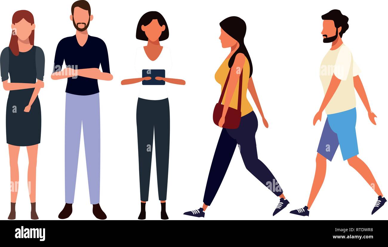 casual people cartoon Stock Vector Image & Art - Alamy