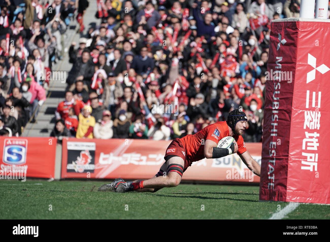 Tokyo, Japan. 23rd Feb, 2019. Sunwolves' Tom Rowe during the Super ...