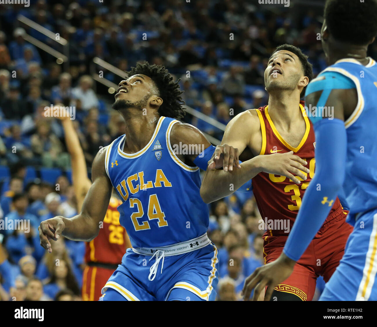Los Angeles, CA, USA. 28th Feb, 2019. UCLA Bruins guard Jalen Hill #24 ...