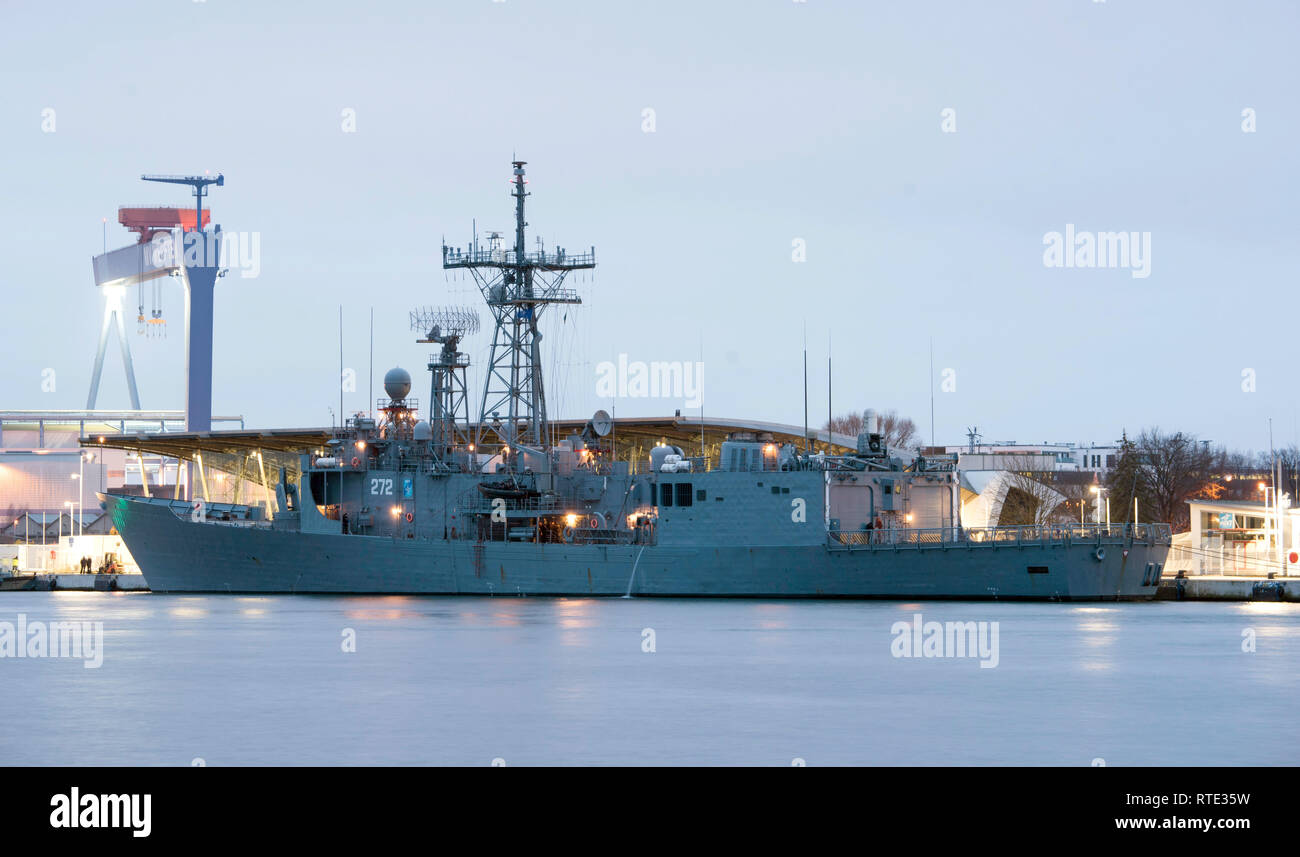 Rostock, Germany. 01st Mar, 2019. The Polish frigate "General K ...