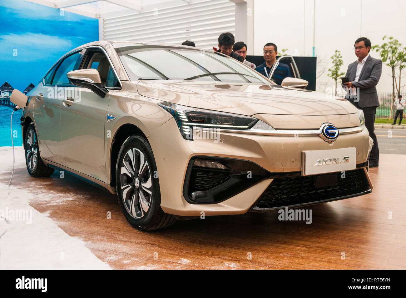 Guangzhou, China. 1st March, 2019. Official launch of the GAC NE Aion S ...