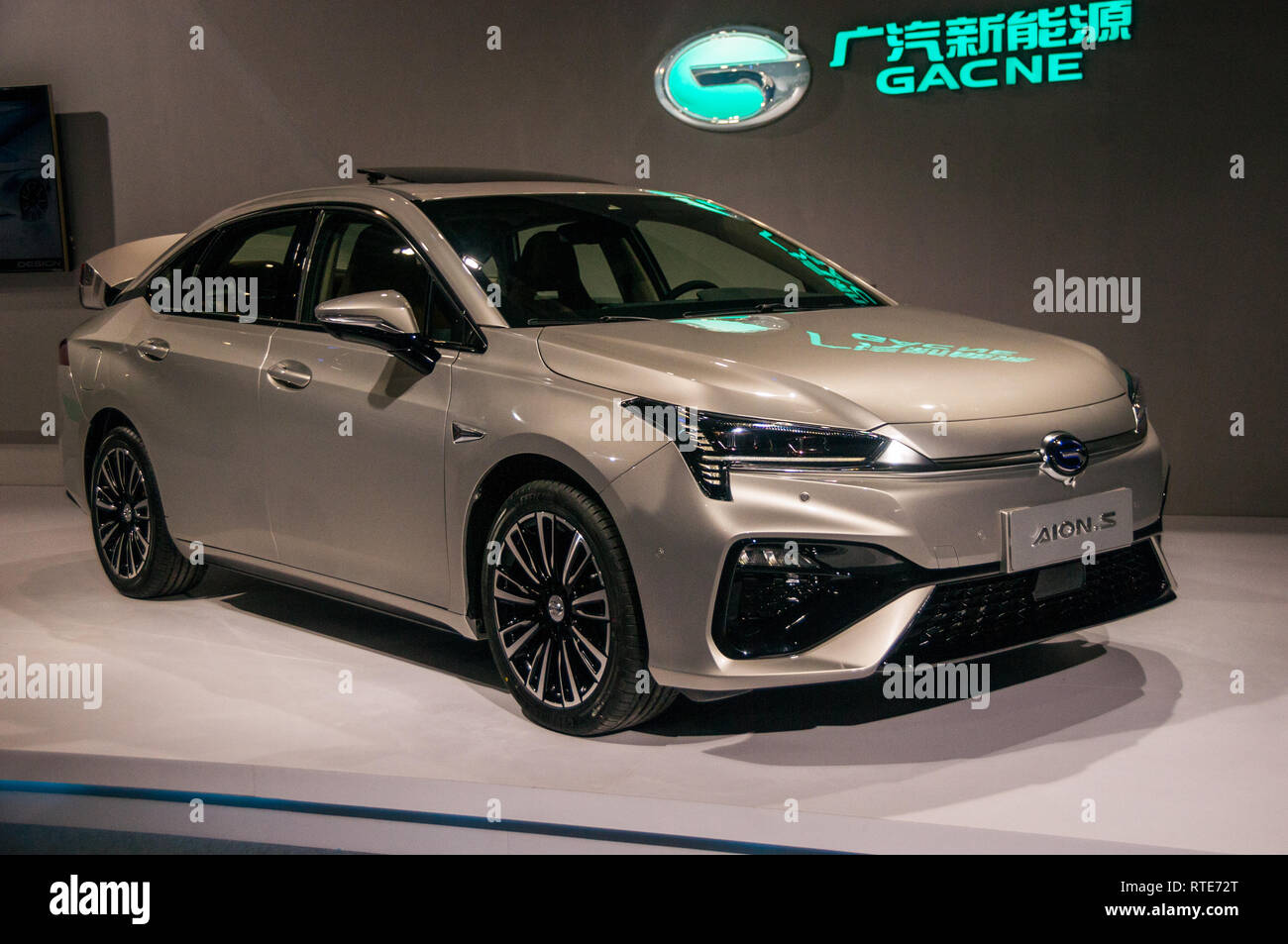 Guangzhou, China. 1st March, 2019. Official launch of the GAC NE Aion S ...