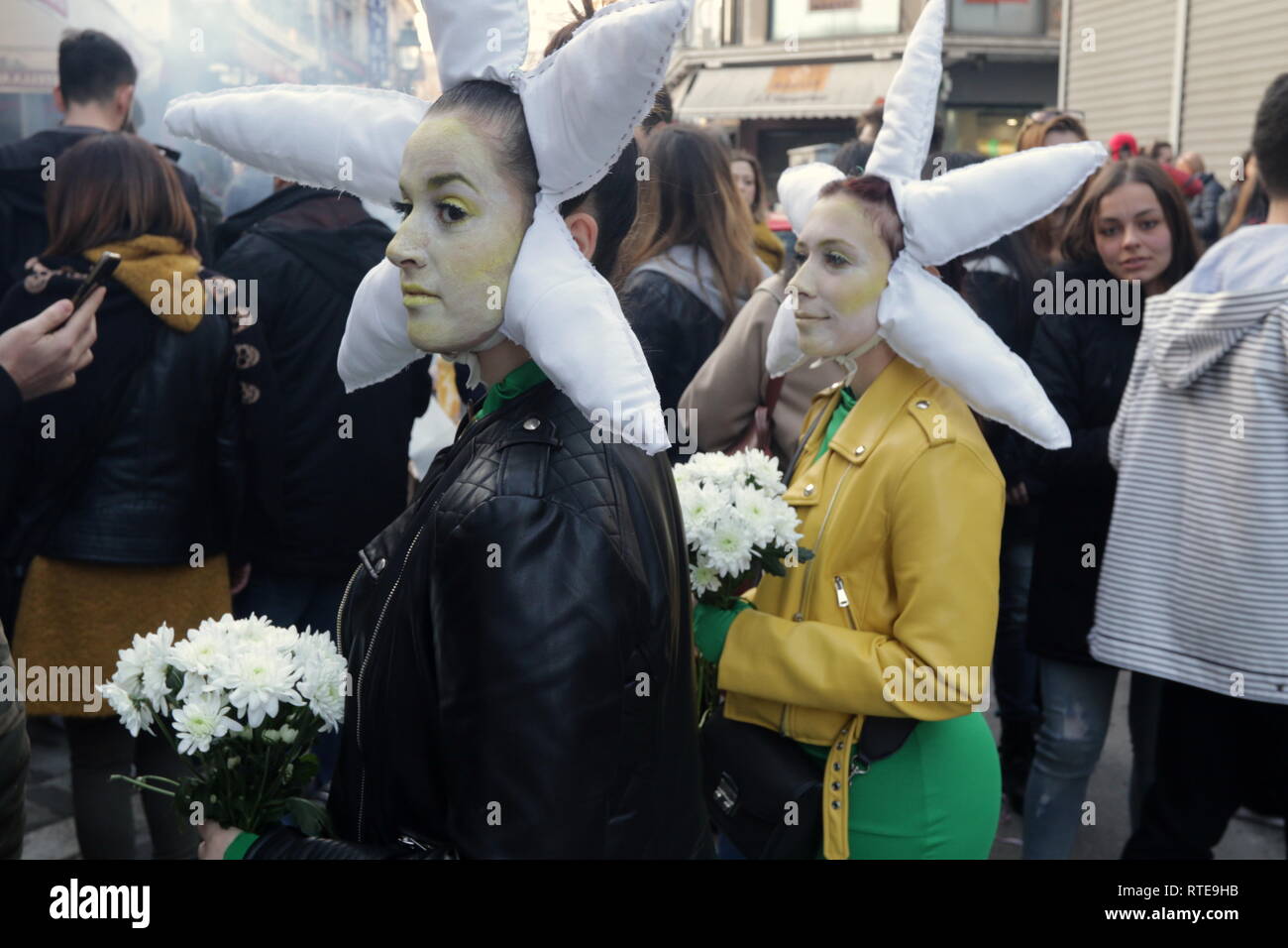Thessaloniki, Greece, March 1st, 2019. People celebrate Barbeque ...