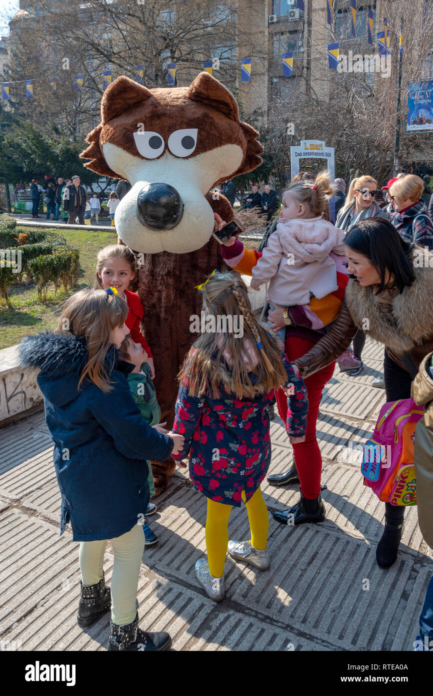 Sarajevo, Bosnia And Herzegovina. 1st March, 2019. . Vucko (Mascot of ...