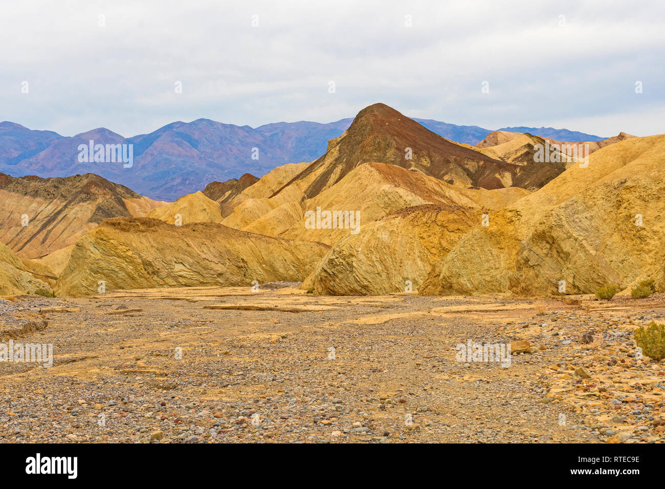 Colorful Formations in a Desert Arroyo the Golden Canyon near Zabriskie ...