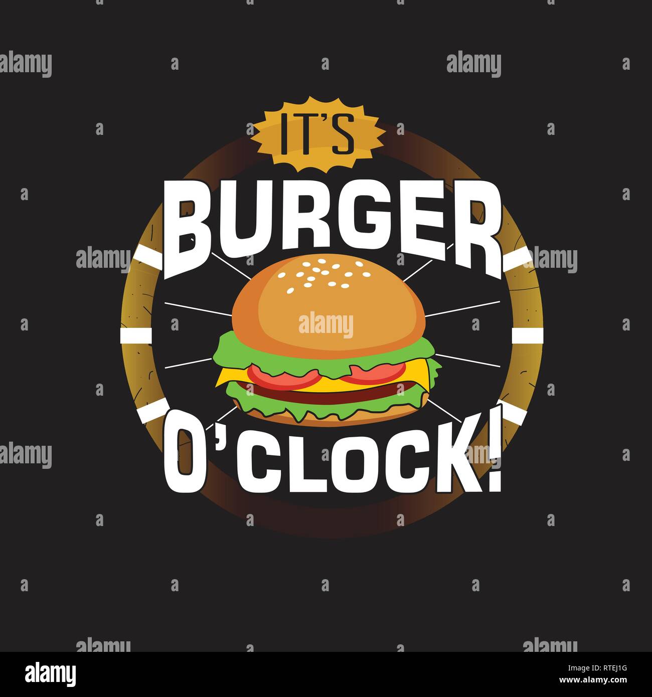 Burger Quote and saying. It s burger o clock Stock Vector Image & Art ...