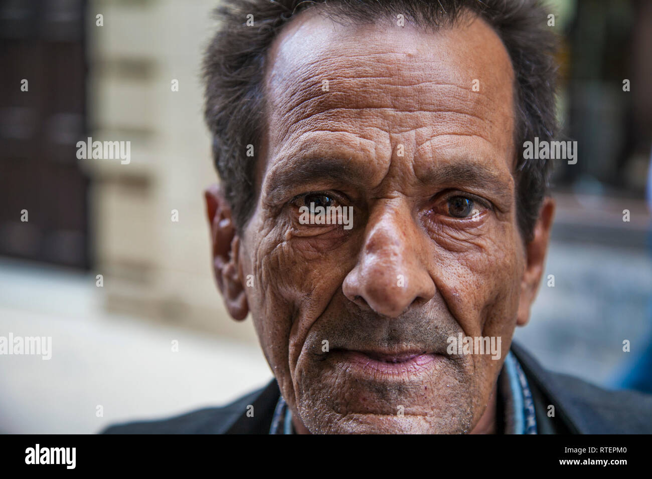 Havana, Cuba - 24 January 2013: Portraits of cuban people in ...