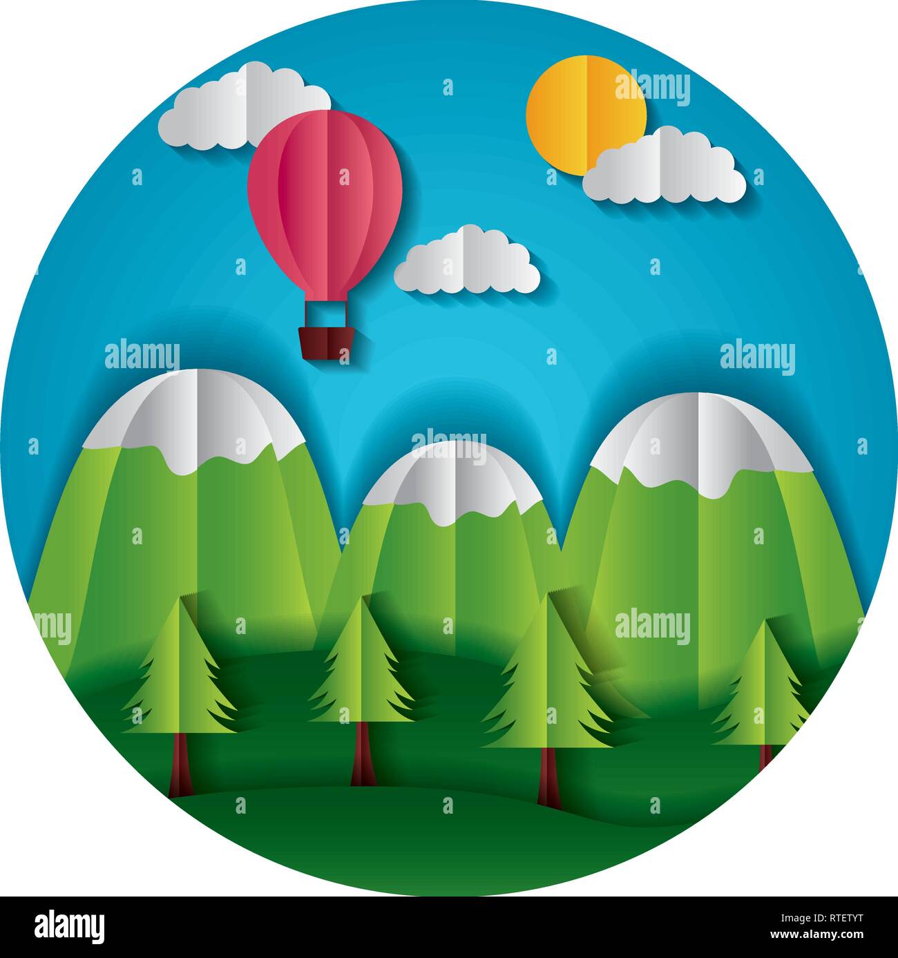 paper origami landscape Stock Vector Image & Art - Alamy