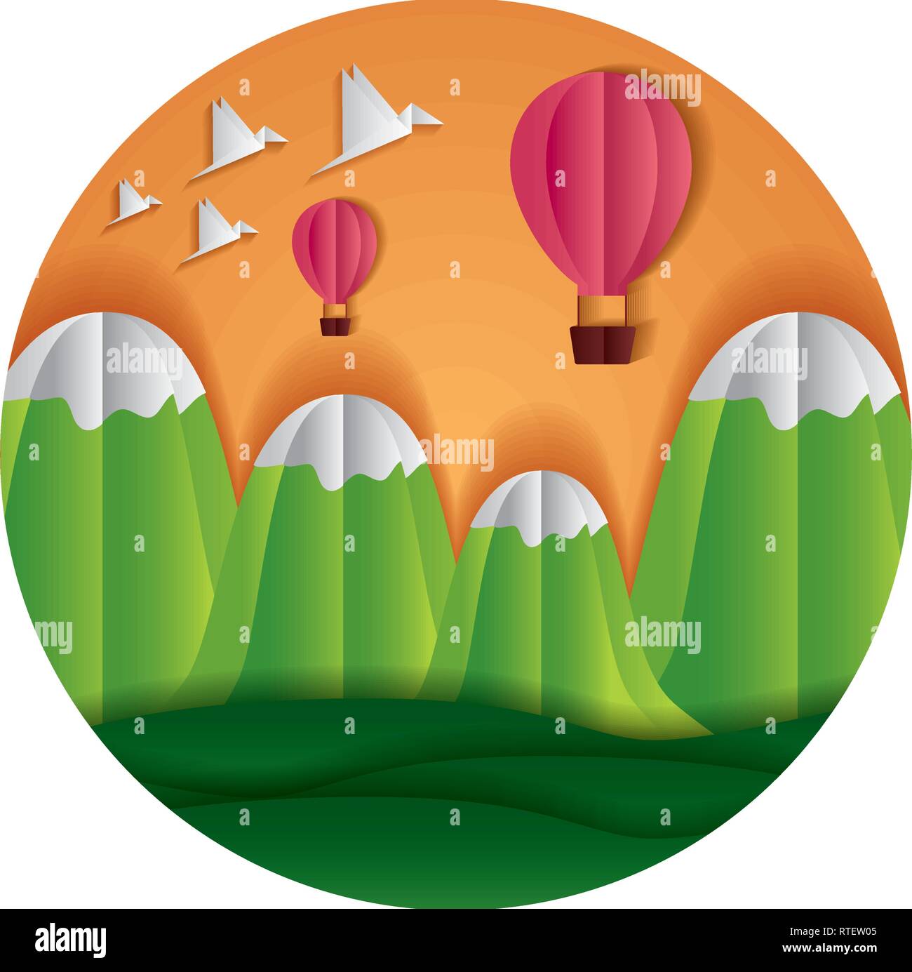 paper origami landscape Stock Vector Image & Art - Alamy